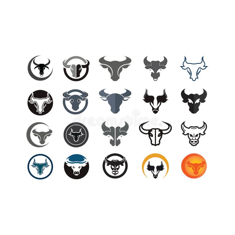Bull head logo vector icon stock vector. Illustration of animal - 248059501