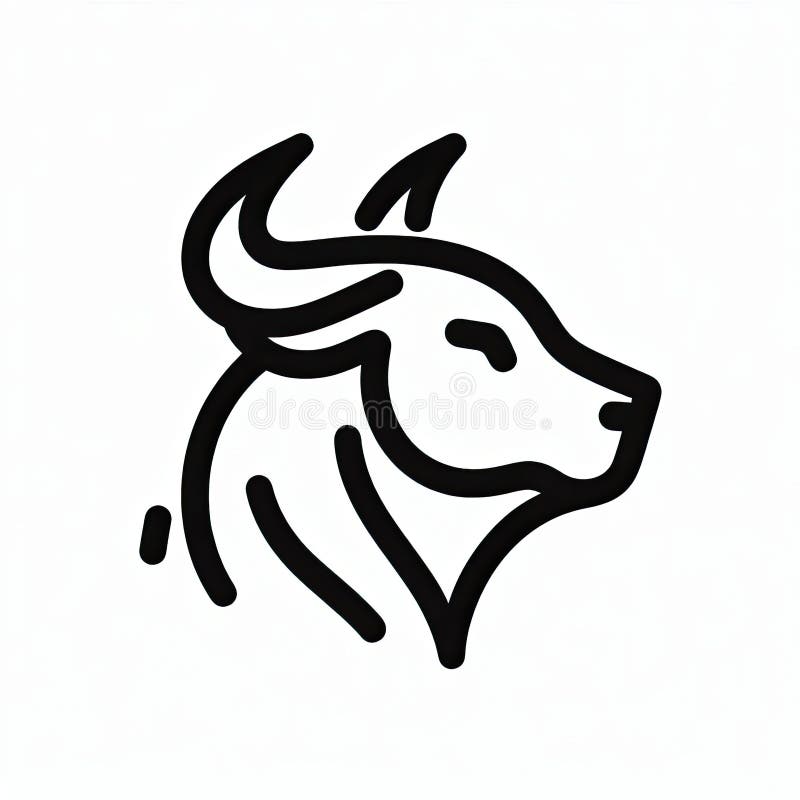 Bull Head Silhouette in Minimalist Form Stock Illustration ...