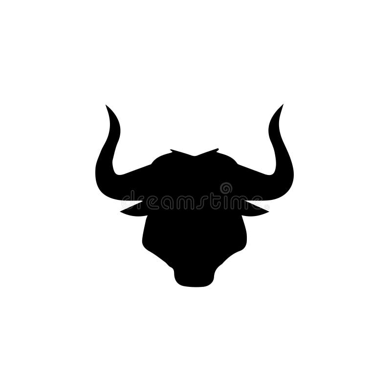 Bull Head Silhouette White Background Stock Illustration - Illustration ...