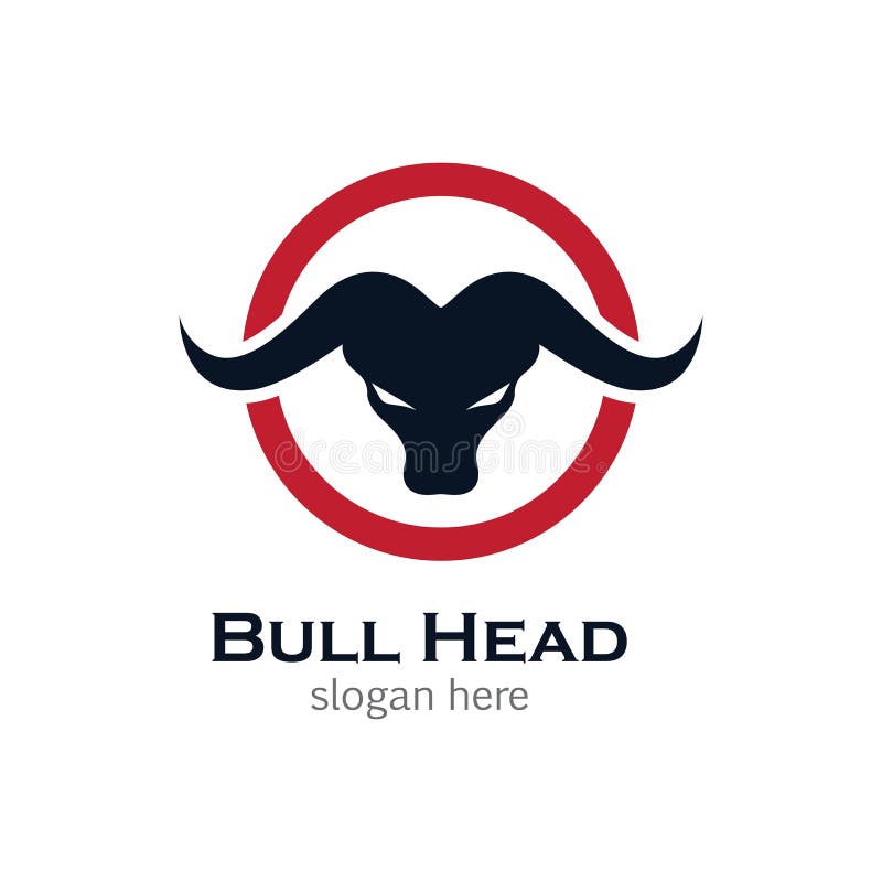 Bull head vector icon stock vector. Illustration of logotype - 174747083