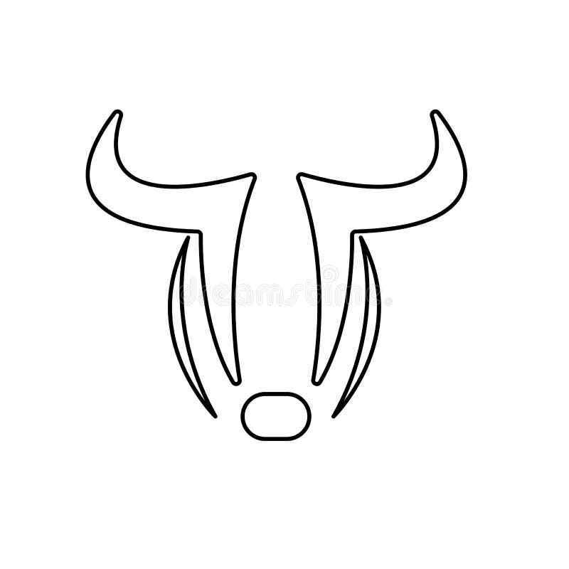 Bull Horn Icon on a White Background, Vector Illustration Stock Vector ...