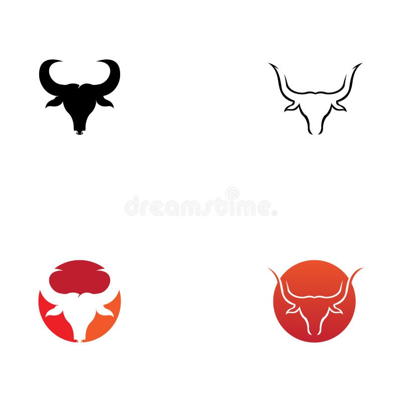 Bull Horn Logo with Template Vector Style Stock Vector - Illustration ...