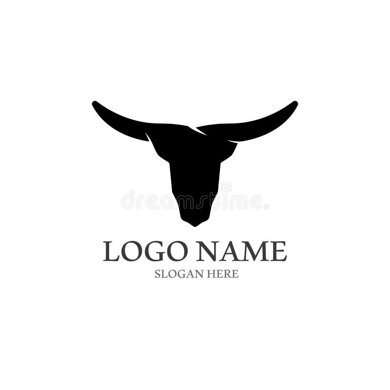Bull Horn Logo with Template Vector Style Stock Vector - Illustration ...