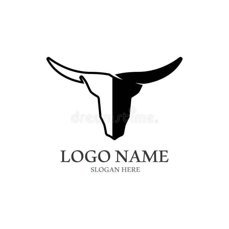 Bull Horn Logo with Template Vector Style Stock Vector - Illustration ...