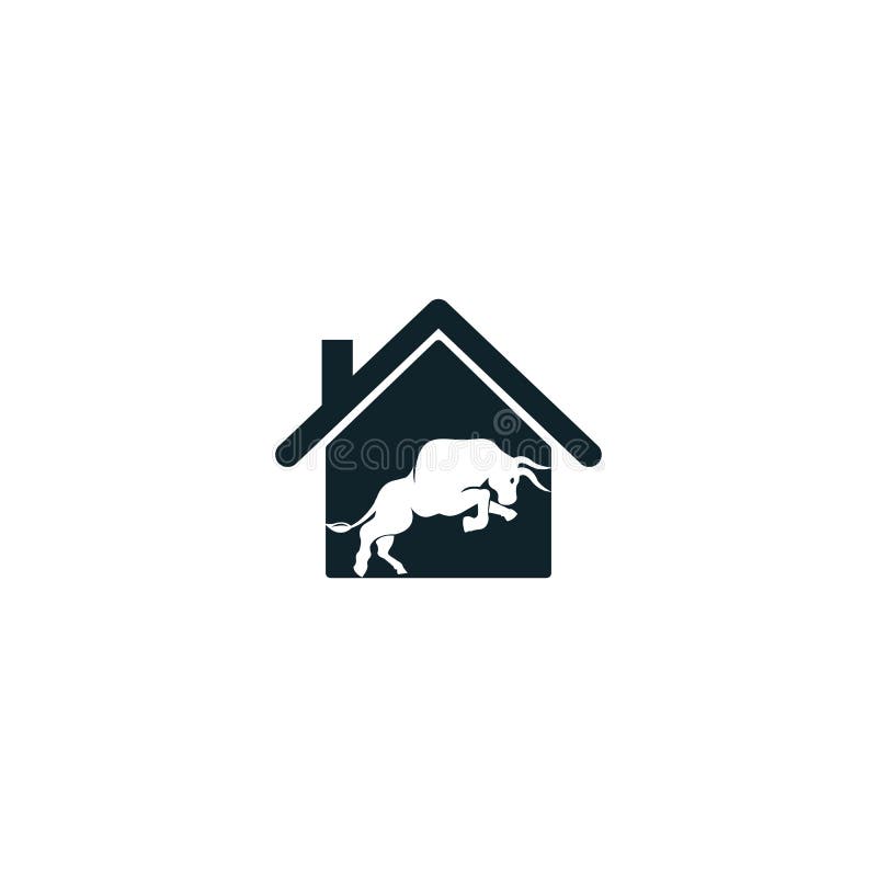 Bull House Vector Logo Design. Stock Vector - Illustration of bull ...