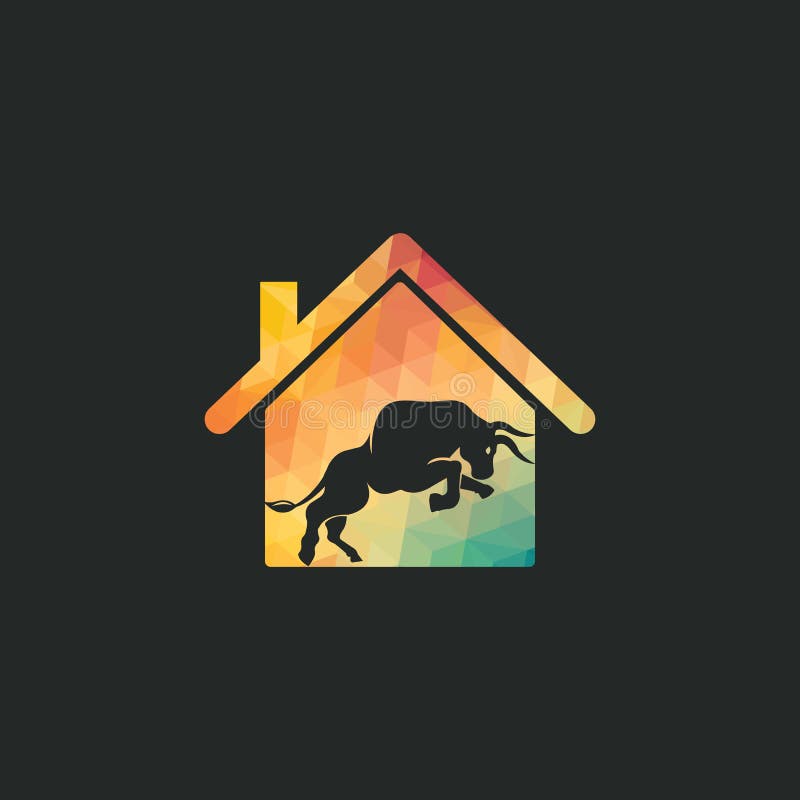Bull House Vector Logo Design. Stock Vector - Illustration of angry ...