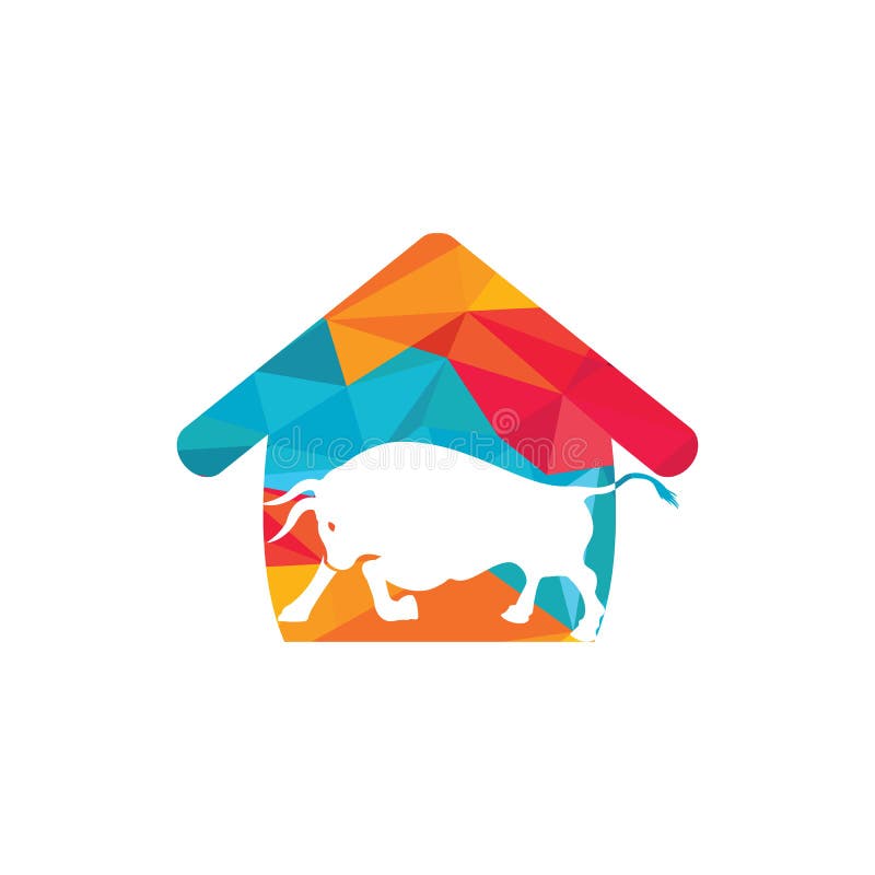 Bull House Vector Logo Design. Stock Vector - Illustration of graphic ...