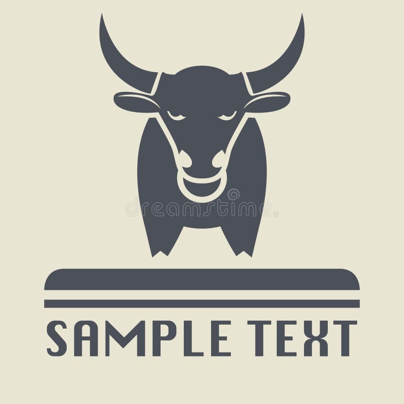 Bull icon or sign stock vector. Illustration of character - 117444065