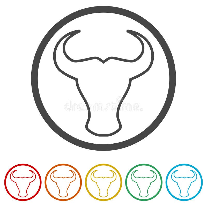 Bull Icon Vector, 6 Colors Included Stock Vector - Illustration of ...