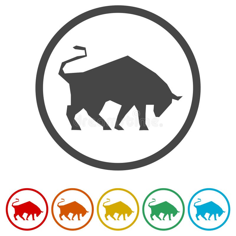 Bull Icons Set Vector Illustration Stock Vector - Illustration of beef ...