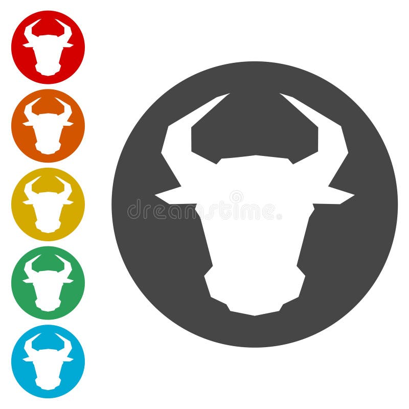 Bull Icons Set Vector Illustration Stock Vector - Illustration of ...