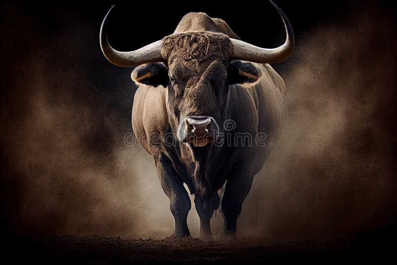 Bull with Its Horns Down, Prepared for Attack Stock Illustration ...