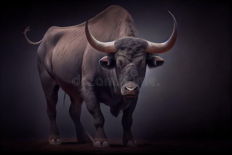 Bull with Its Horns Down, Prepared for Attack Stock Illustration ...