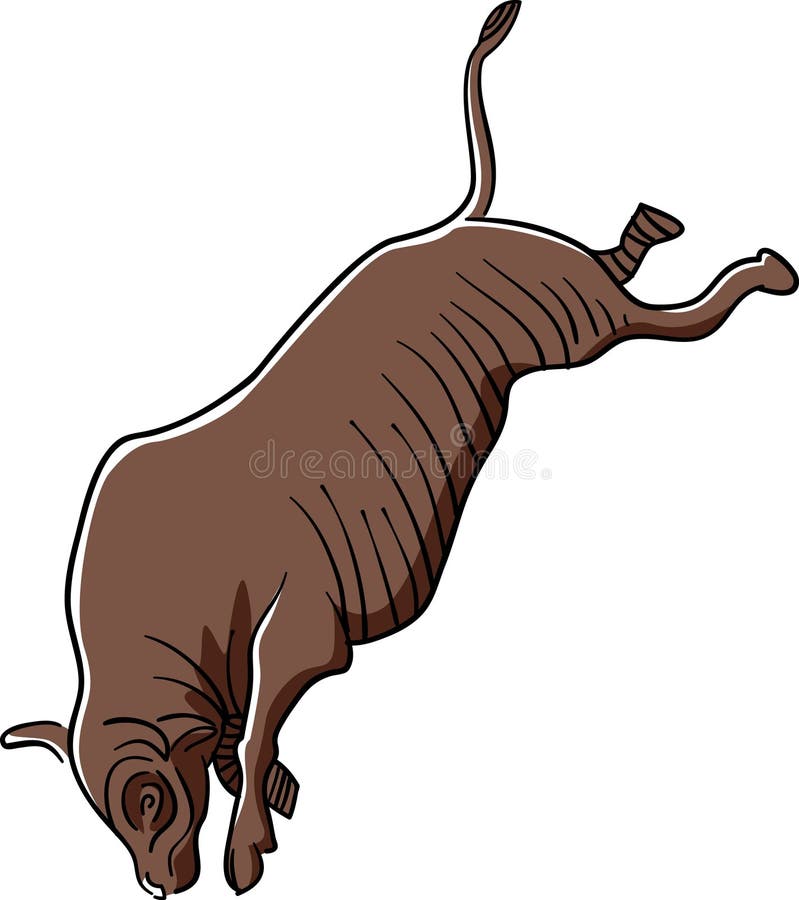 Jumping Bull, Spanish Corrida Traditional Performance Cartoon Style ...