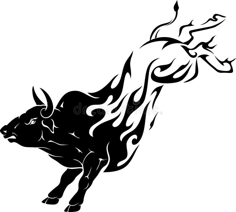 Bull Kick Flame stock vector. Illustration of abstract - 89824196