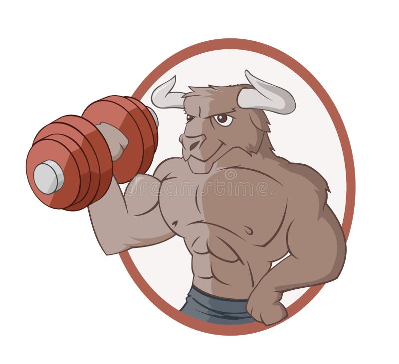 Bring it bull mascot stock vector. Illustration of character - 44595292