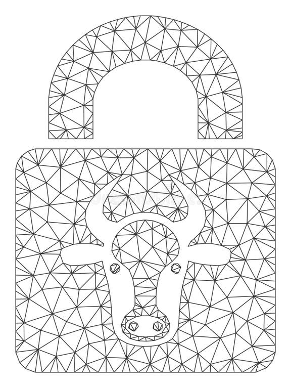 Bull Lock Polygonal Frame Vector Mesh Illustration Stock Vector ...