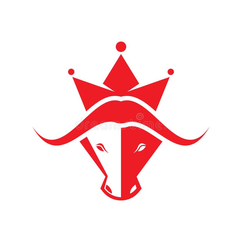 Bull King mascot logo. stock vector. Illustration of horns - 190236091