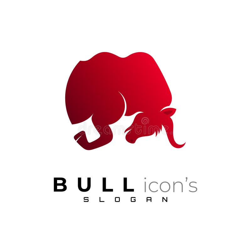 Bull Logos, Bull Logo with Red Color Stock Vector - Illustration of ...