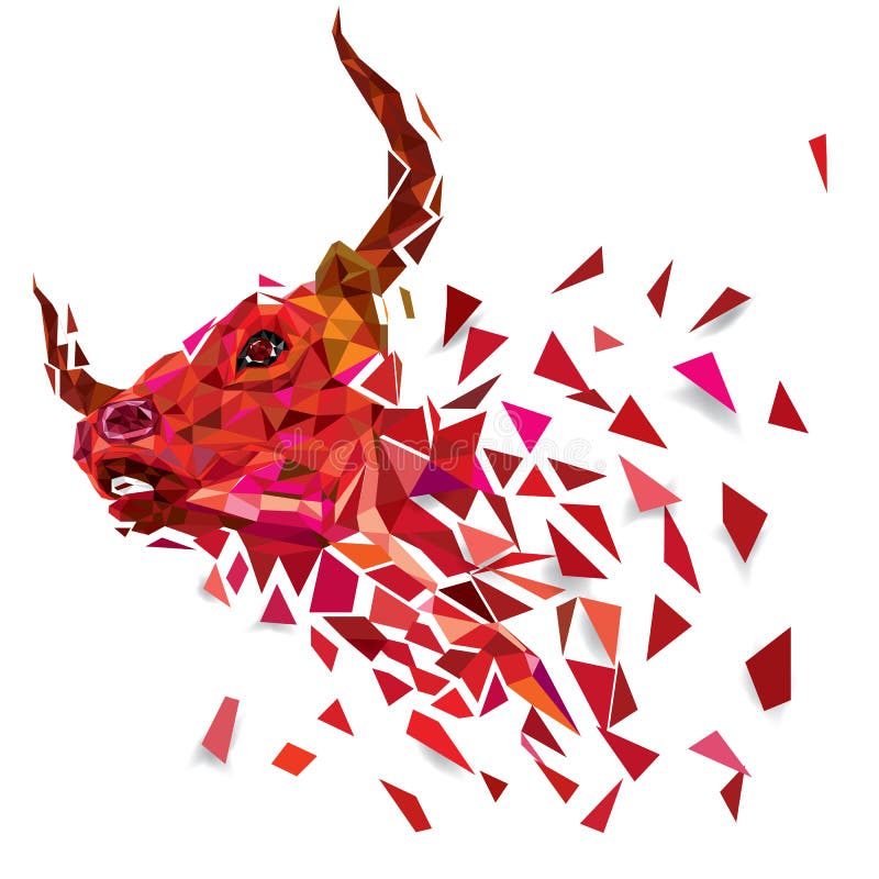 BULL Low Polygon Geometric Vector Stock Vector - Illustration of ...