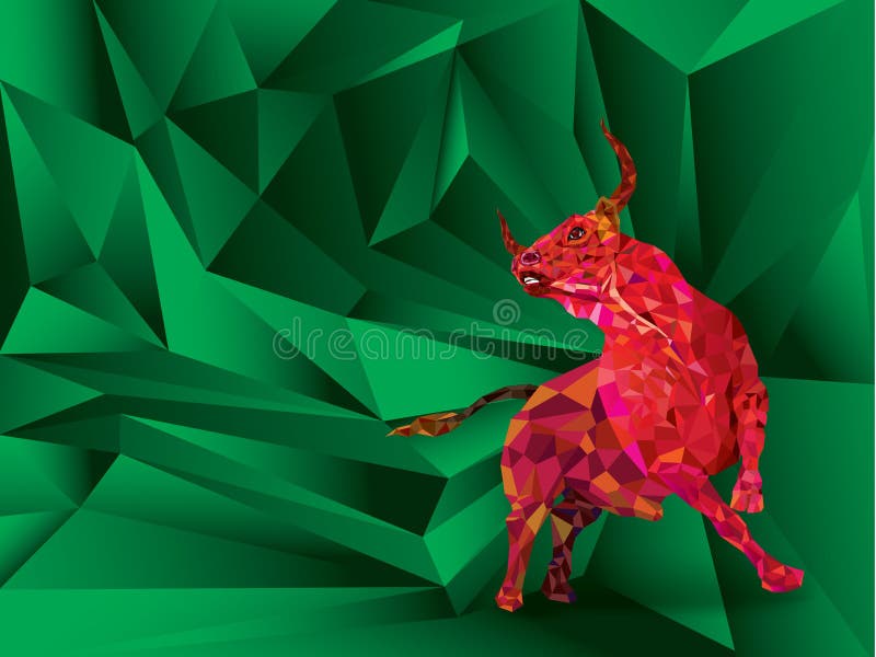 Low Polygon Red Bull Head with Geometric Pattern- Vector Illustration ... Low Polygon Red Bull Head with Geometric Pattern- Vector Illustration ...