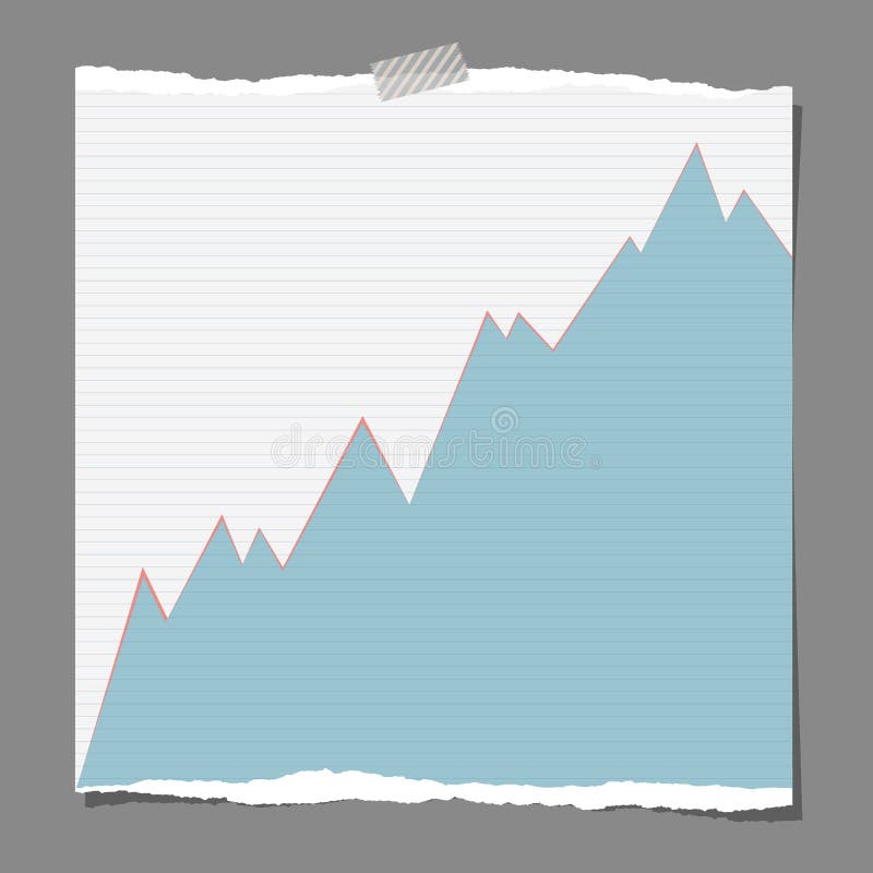Bull Market Chart Symbol on Ripped Note Paper,vector Illustration ...
