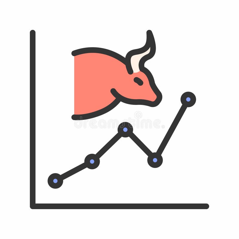 Bull Market Icon Vector Image. Stock Vector - Illustration of finance ...