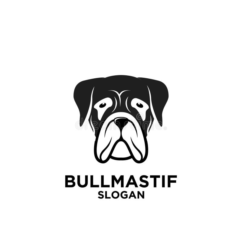 Bull Mastiff Head Dog Logo Design Stock Vector - Illustration of ...
