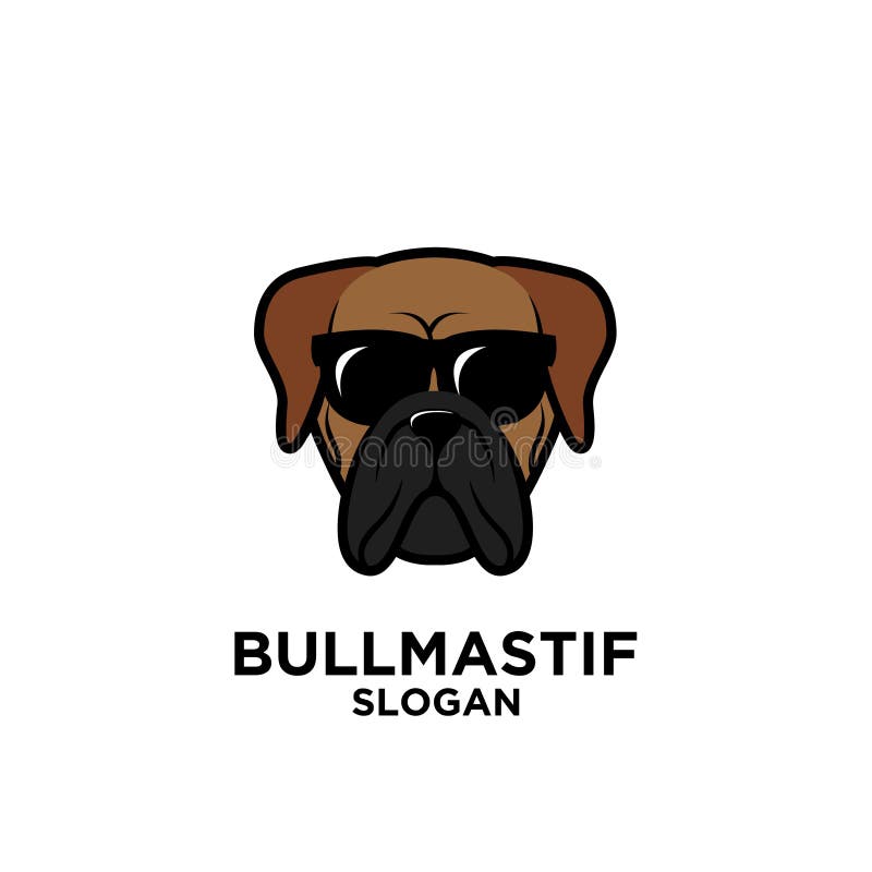 Bull Mastiff Head Dog Logo Design Stock Vector - Illustration of face ...