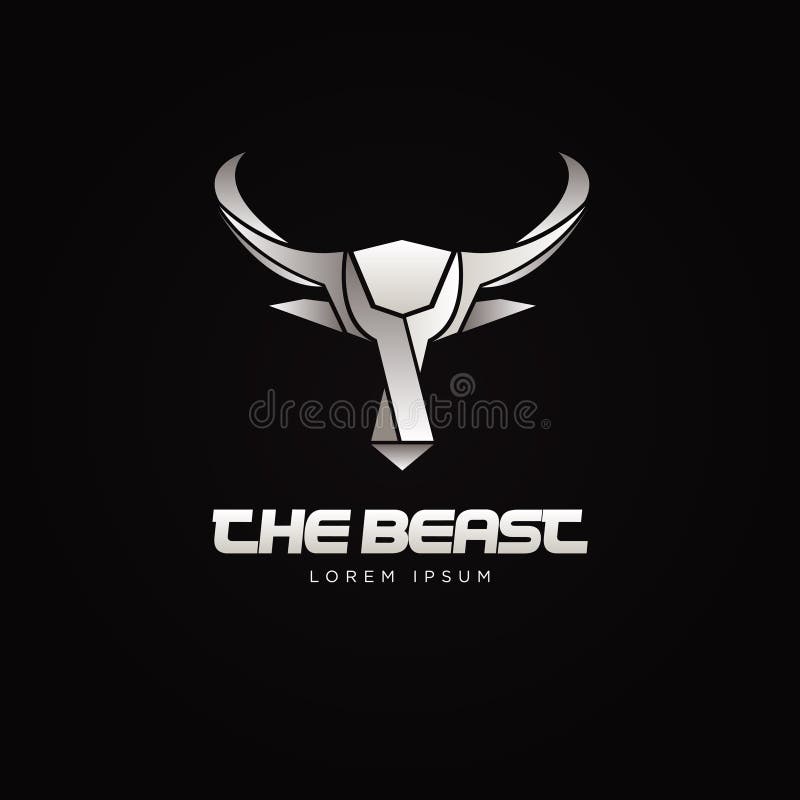 Beast Bull Metallic Silver Logo Stock Illustrations – 1 Beast Bull ...
