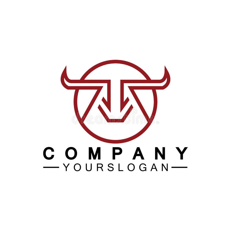 Bull Monoline Logo Design Vector Template Stock Vector - Illustration ...