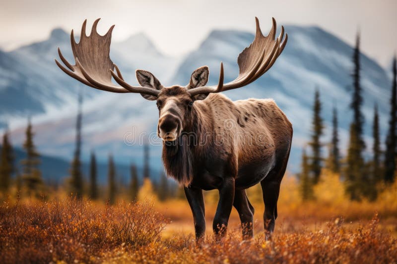 A Bull Moose Standing in the Wilderness. Created with Generative AI ...