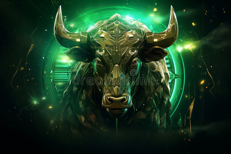 Bull neon. Generate Ai stock illustration. Illustration of futuristic ...