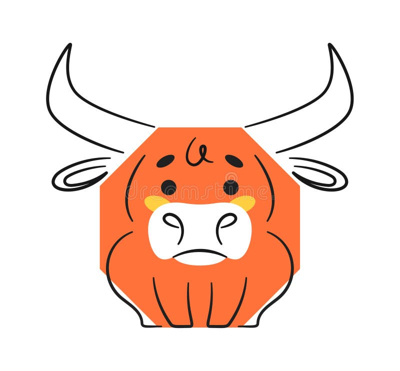 Bull Octagon Geometric Shape Illustration Stock Vector - Illustration ...
