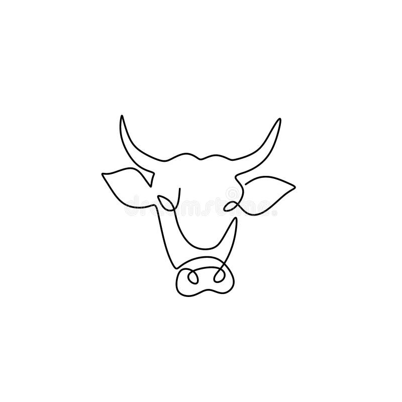 Continuous Line Drawing Bull Stock Illustrations – 405 Continuous Line ...