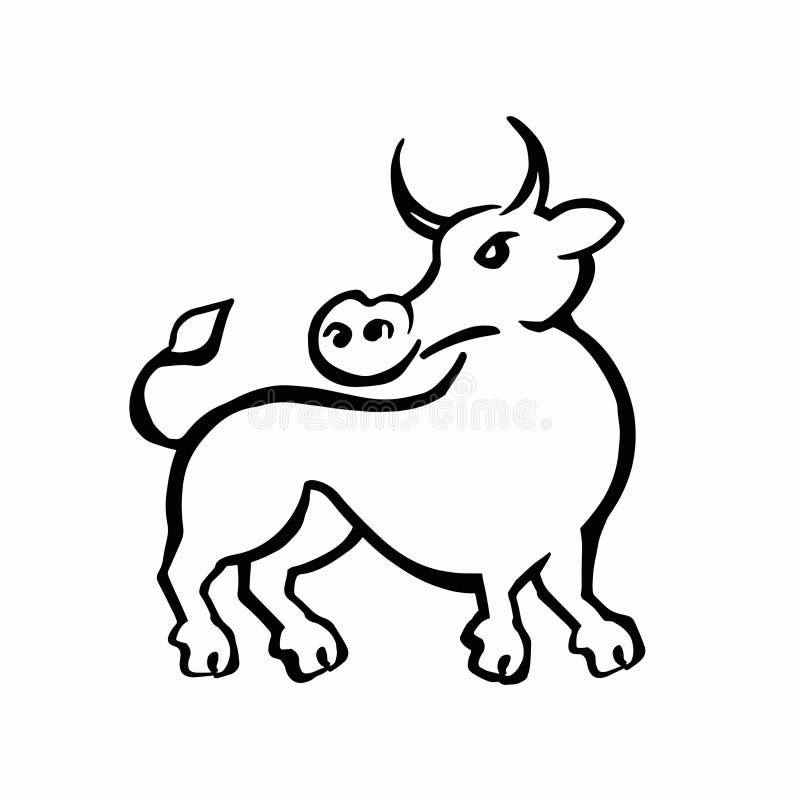 Bull Outline, Canine Line, Vector Illustration Eps 10 Stock Vector ...