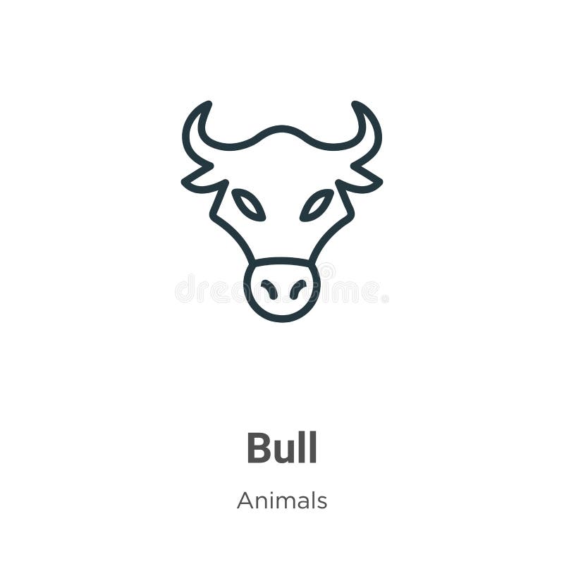 Bull Outline Vector Icon. Thin Line Black Bull Icon, Flat Vector Simple ...