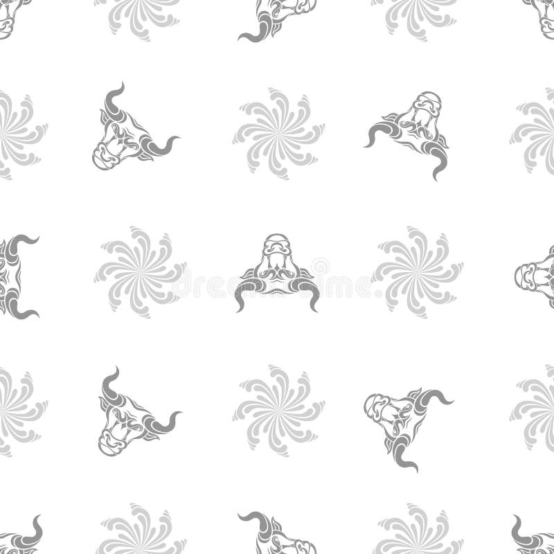 Bull Pattern. Decorative Animal Head. Vector Illustration Stock Vector ...