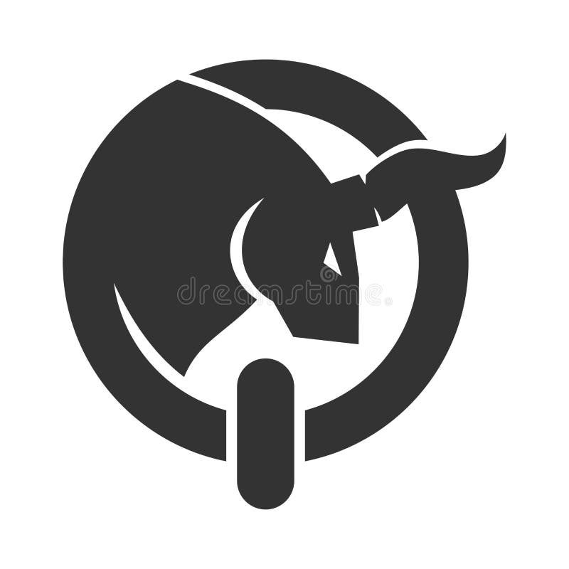 Bull Power Button Icon Illustration Brand Identity Isolated Stock ...