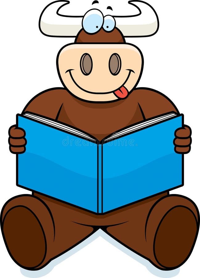 Moose Reading stock vector. Illustration of story, reading - 14041426