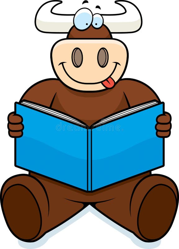Bull Reading stock vector. Illustration of novel, cartoon - 14111156