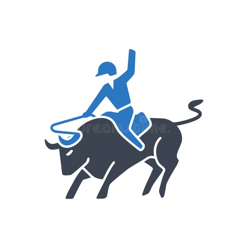 Bull Riding icon stock vector. Illustration of icon - 375316600