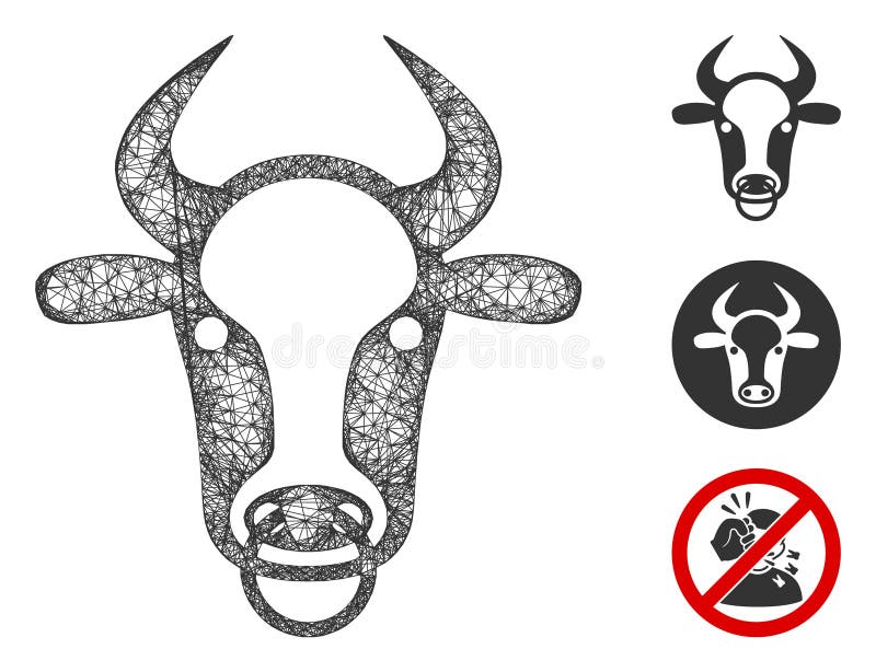 Bull Ring Polygonal Web Vector Mesh Illustration Stock Vector ...