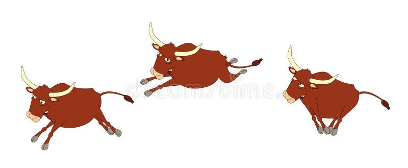 Bull running stock vector. Illustration of humor, animal - 27090076