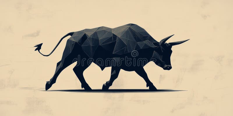 A Bull is Running with Its Tail Up and a Bird is Flying Behind it Stock ...
