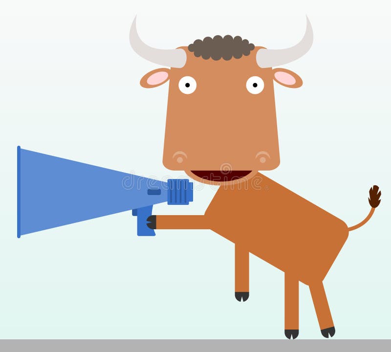 Bullâ€™s bullhorn stock illustration. Illustration of humor - 37441990