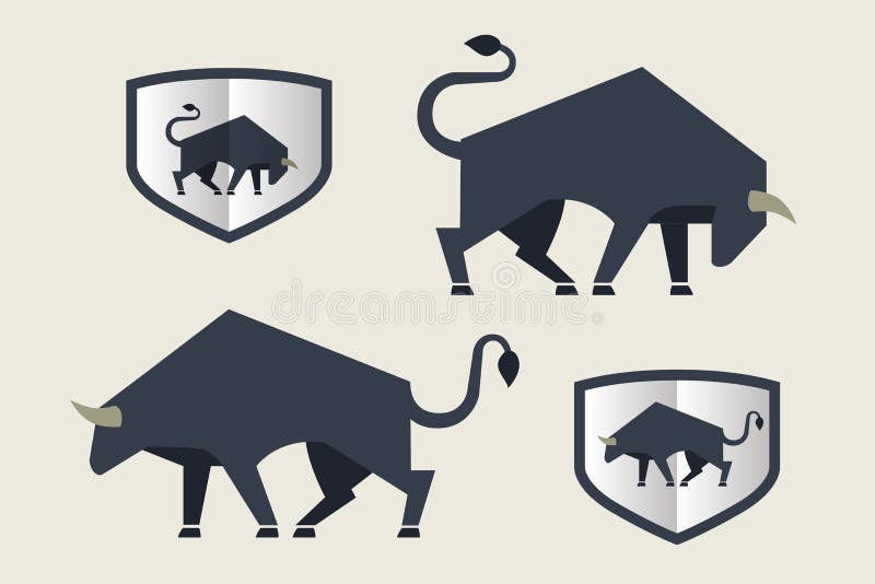 BULL_SHIELD stock illustration. Illustration of design - 177290145
