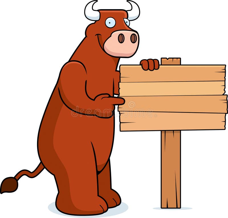 Bull Sign stock vector. Illustration of cartoon, post - 15814956