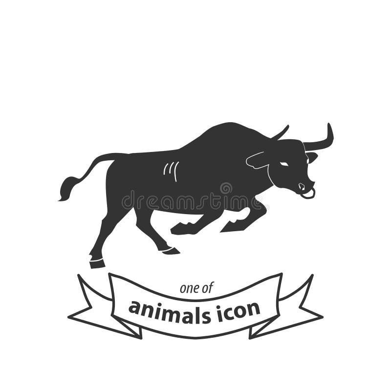 Bull Sign. Bull Isolated Simple Icon Stock Vector - Illustration of ...