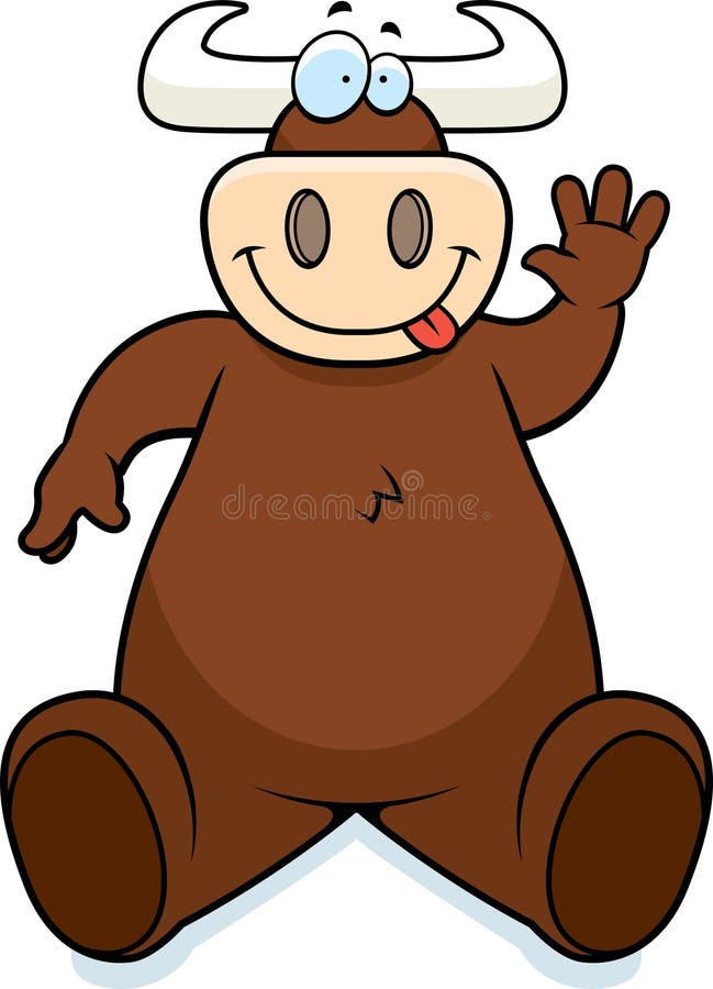 Bull Sitting stock vector. Illustration of cartoon, sitting - 13348478